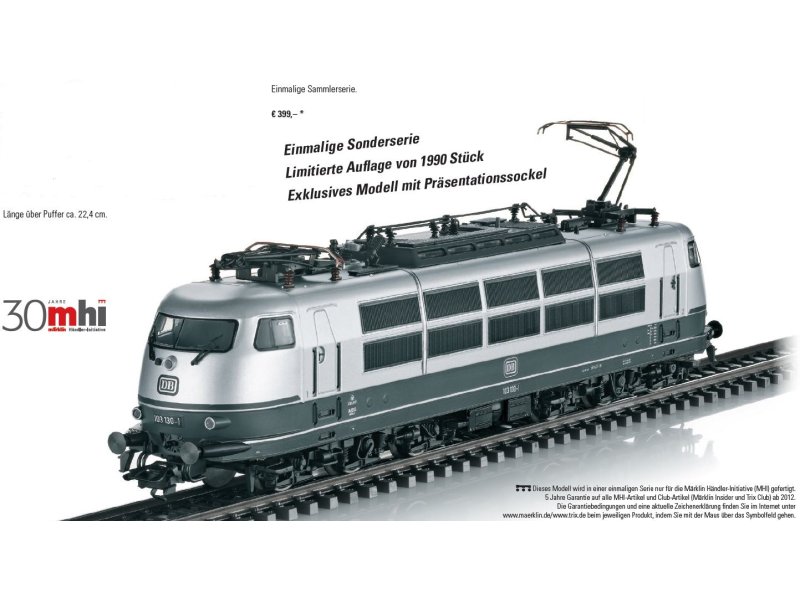 E-Lok BR 103 Metalledition Elektrolokomotive Baureihe 103 Märklin 039153